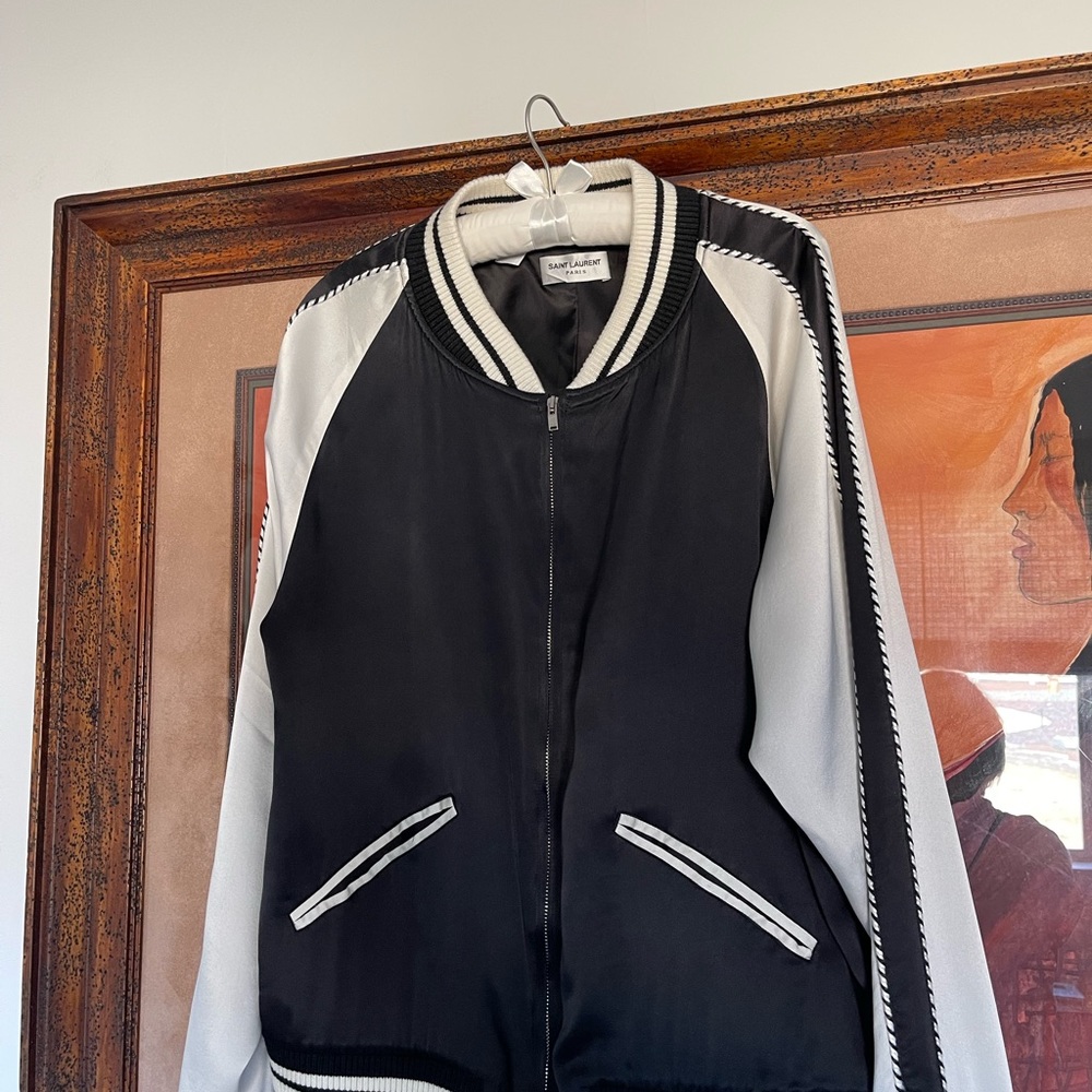 Saint Laurent Paris. Jacket. Dark Blue And White. Per… - Gem